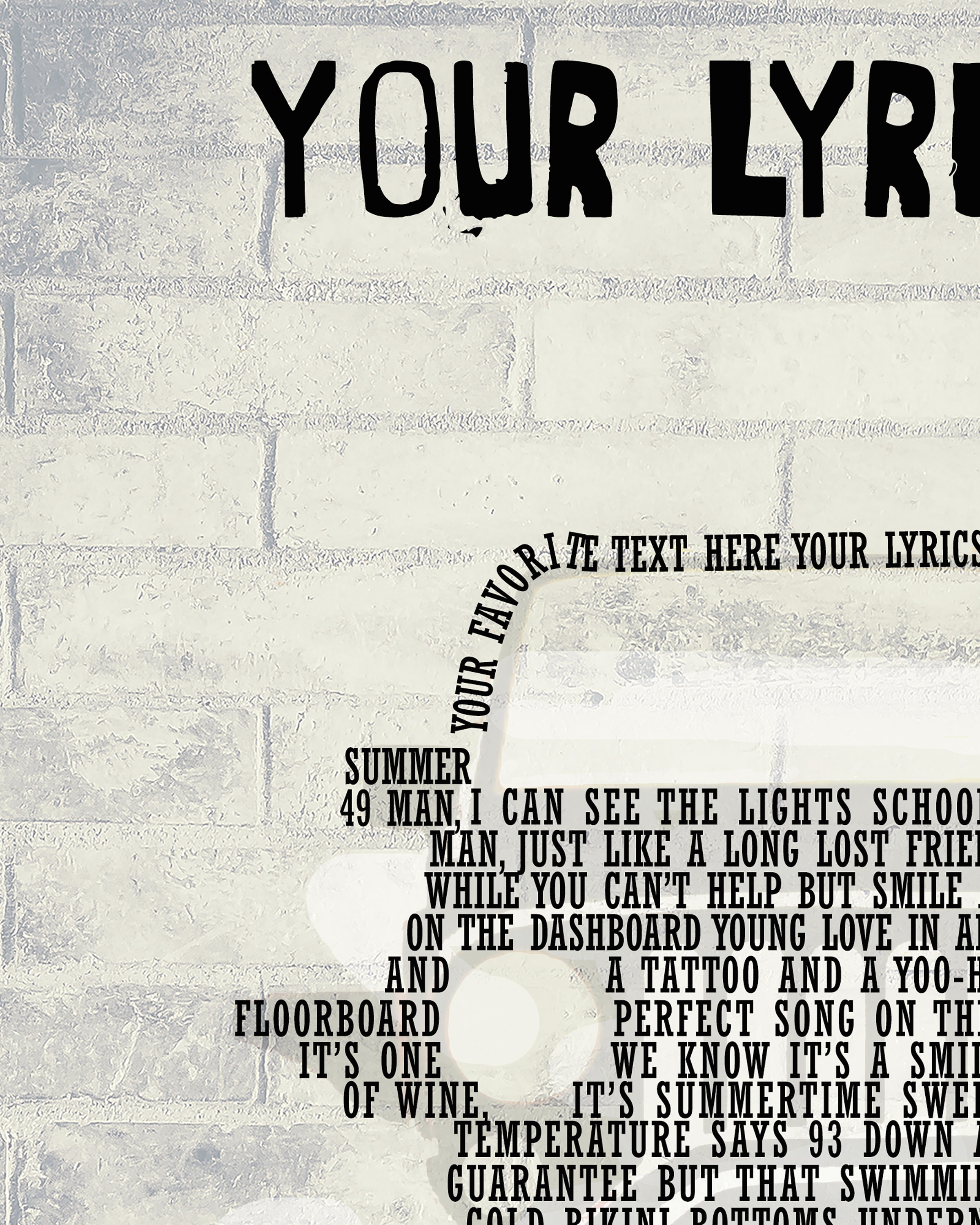 Custom lyrics-Shape-Custom Shape lyrics-song lyrics wall | Etsy