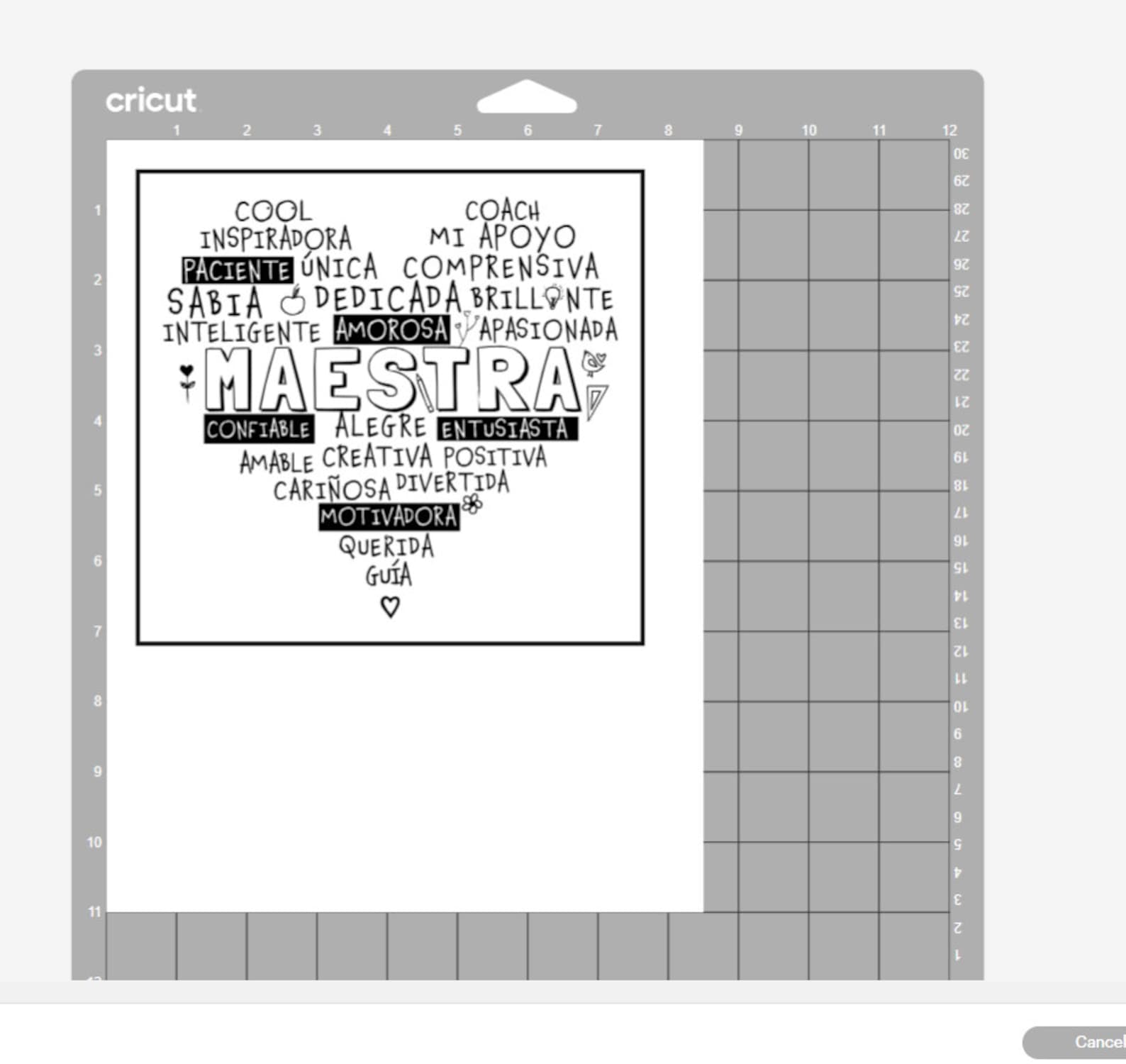 Maestra Svg-maestra Palabras Svg-español Svg-spanish - Etsy