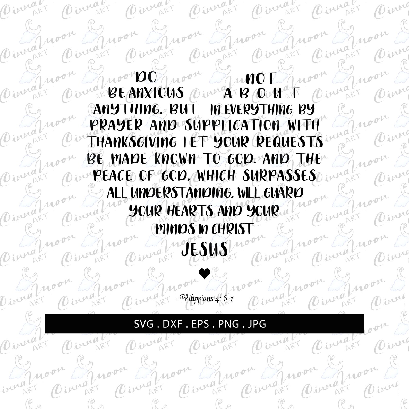 Philippians 4:6-7 svg-Do not be anxious svg-Bible verse | Etsy