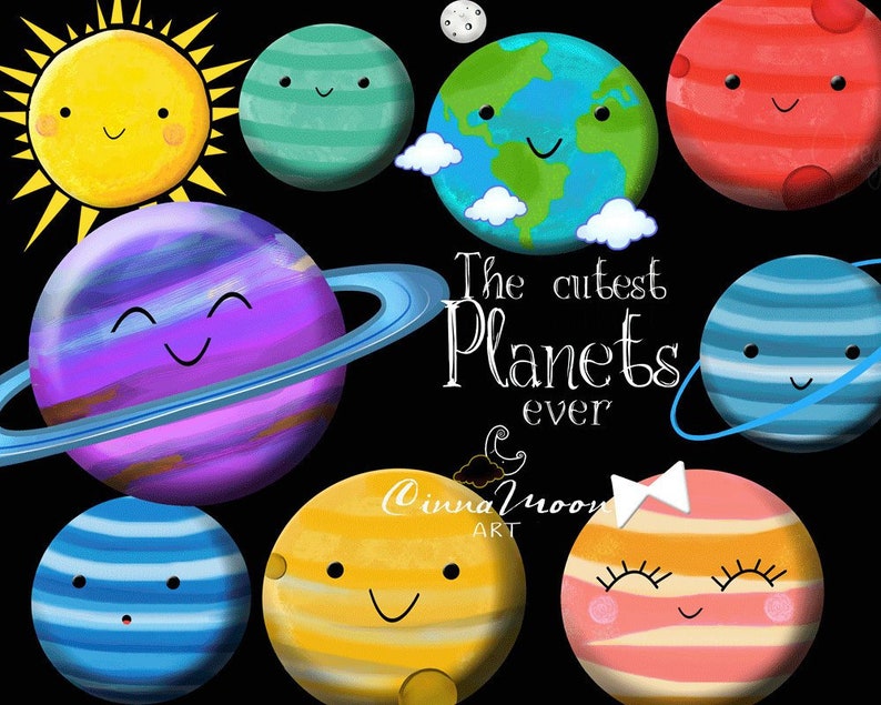 Planets-planets Clipart-universe-universe Clipart-solar - Etsy