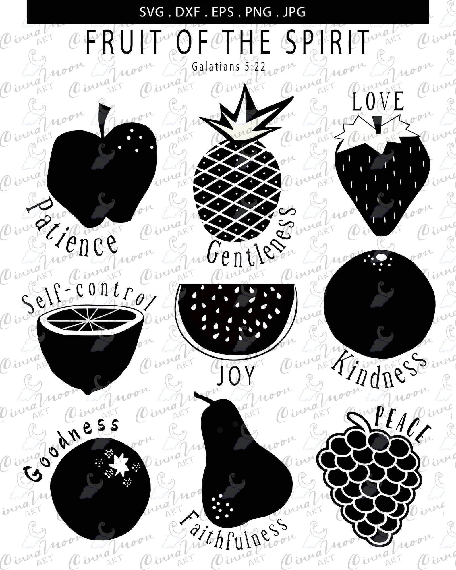 Fruit of the Spirit Svg-fruit of the Spirit-bible Verse SVG | Etsy