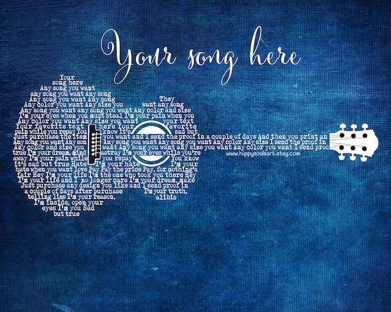 Custom Song Lyrics-printable Poster-song Lyrics Wall | Etsy