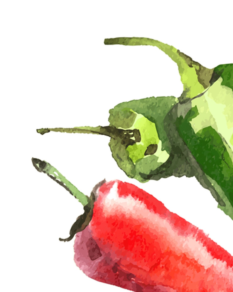 Chile-chile Print-chili-chili Print-watercolor | Etsy