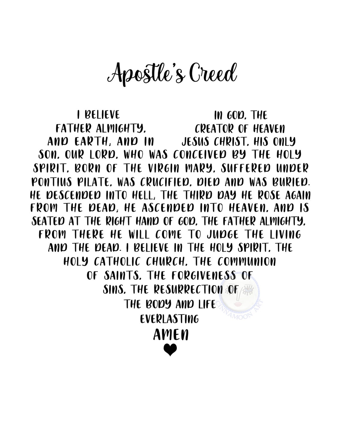 Apostle's Creed Print-apostle's Creed - Etsy