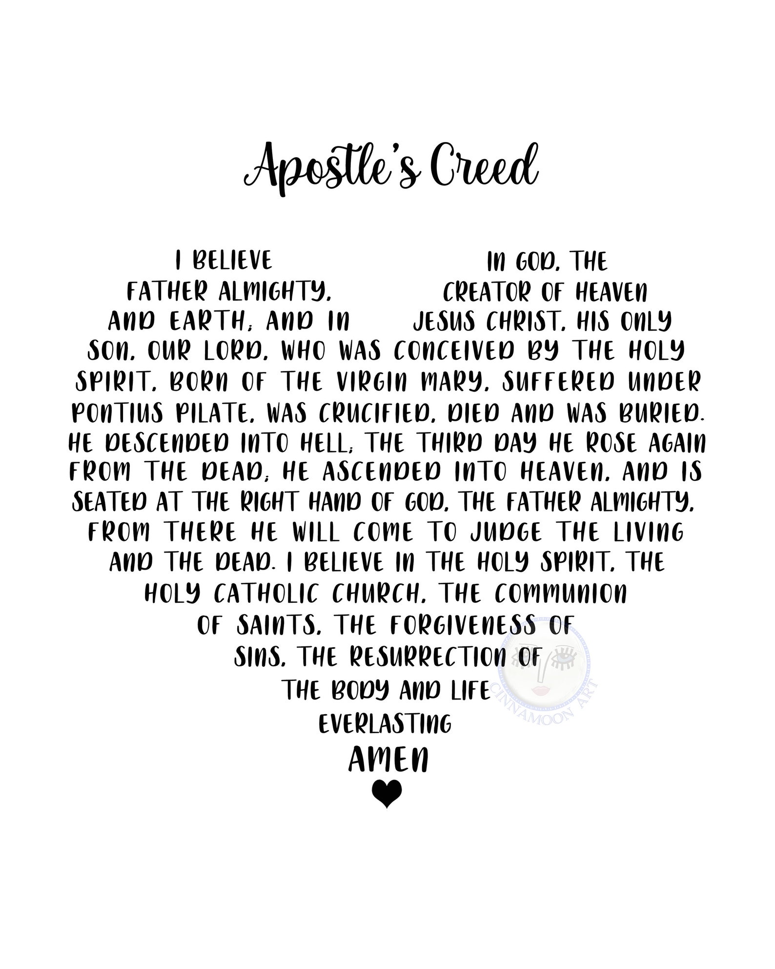 Apostle's Creed Print-apostle's Creed - Etsy