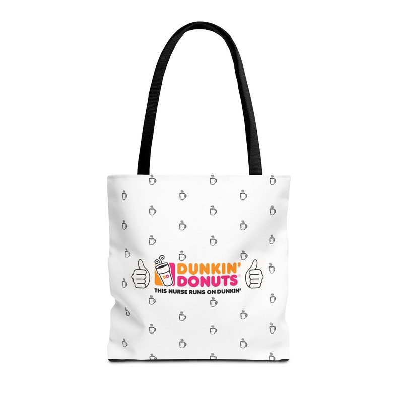 This Nurse Runs on Dunkin', Coffee Lover, Nurse Gift, Custom Tote, Gift ...