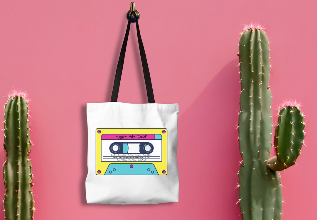1980s Mix Tape Custom Tote | Gift Tote Bag | Shopping Bag | Unique ...
