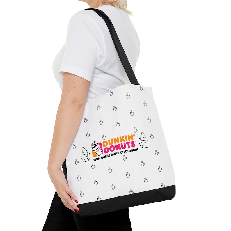 This Nurse Runs on Dunkin', Coffee Lover, Nurse Gift, Custom Tote, Gift ...