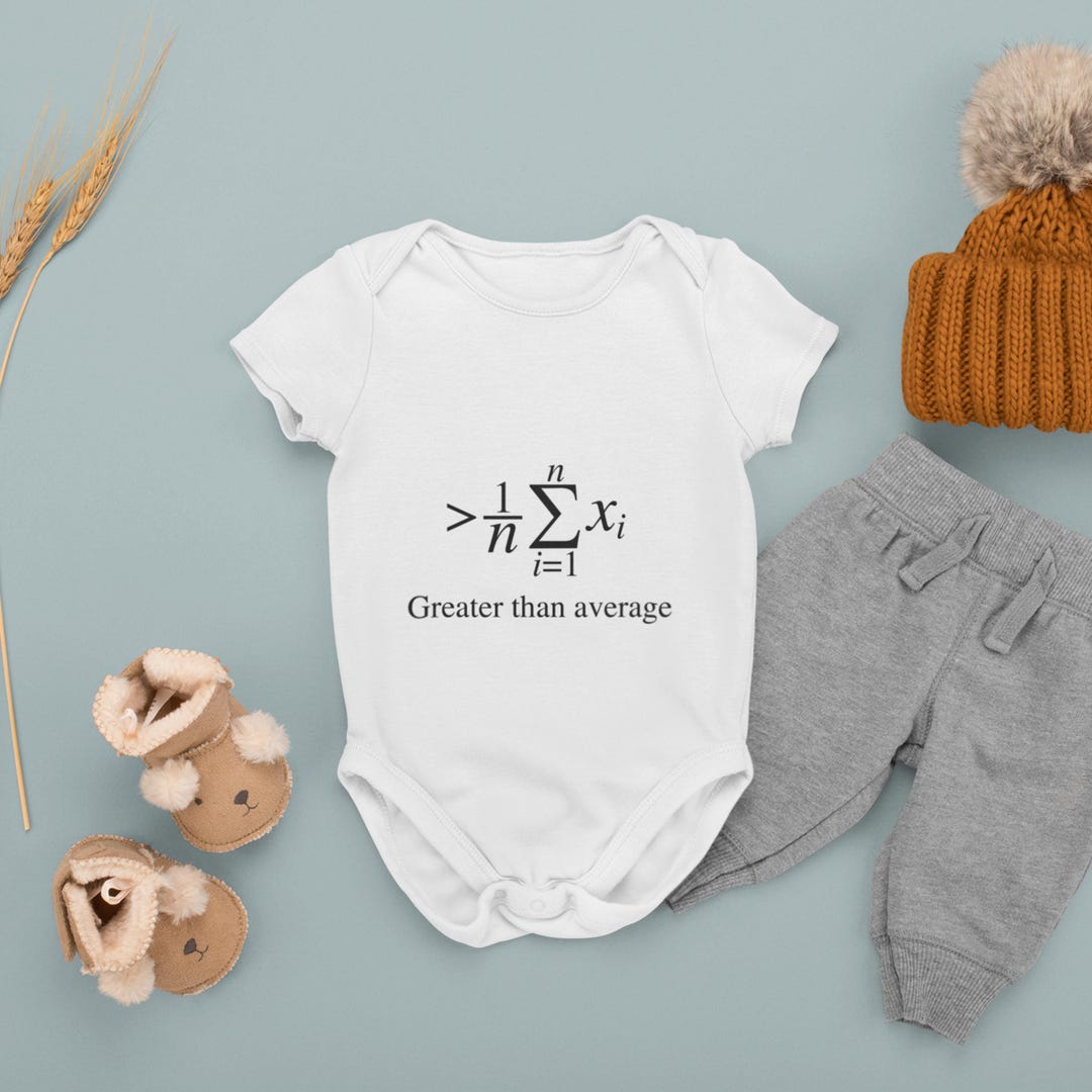 Greater Than Average: Onesie® Funny Science Math Gift Cute Clever Baby ...
