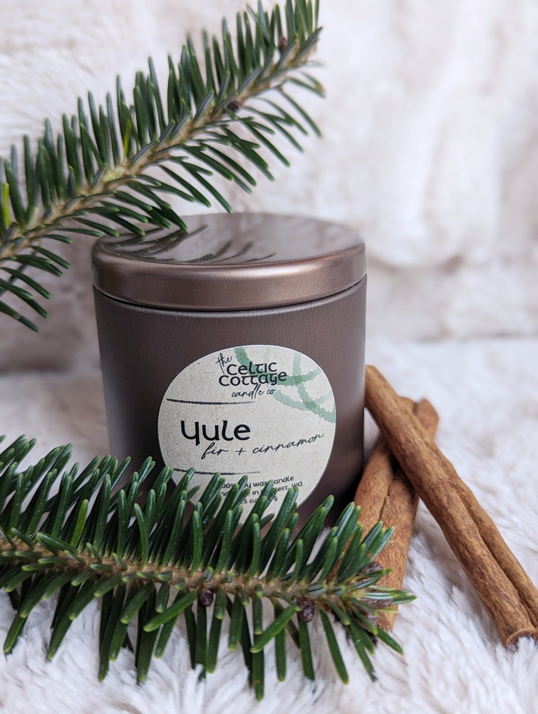 Fir & Cinnamon - Yule Wheel of the Year 3.5 Oz Candle - Etsy