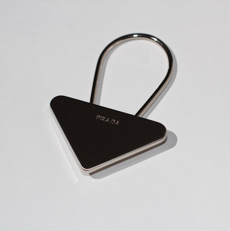 Prada Triangle Keychain 2000s - Etsy