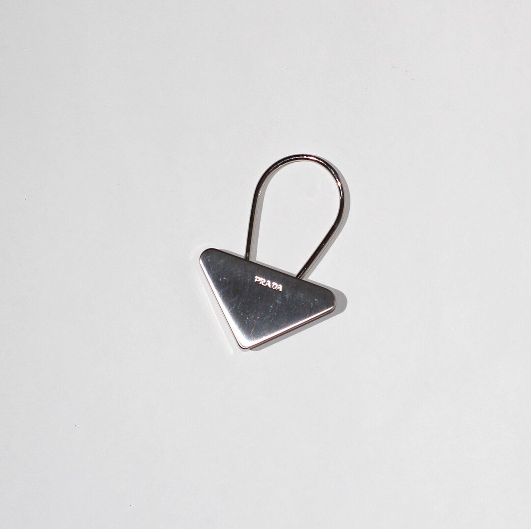 Prada Triangle Keychain - 2000s - Etsy