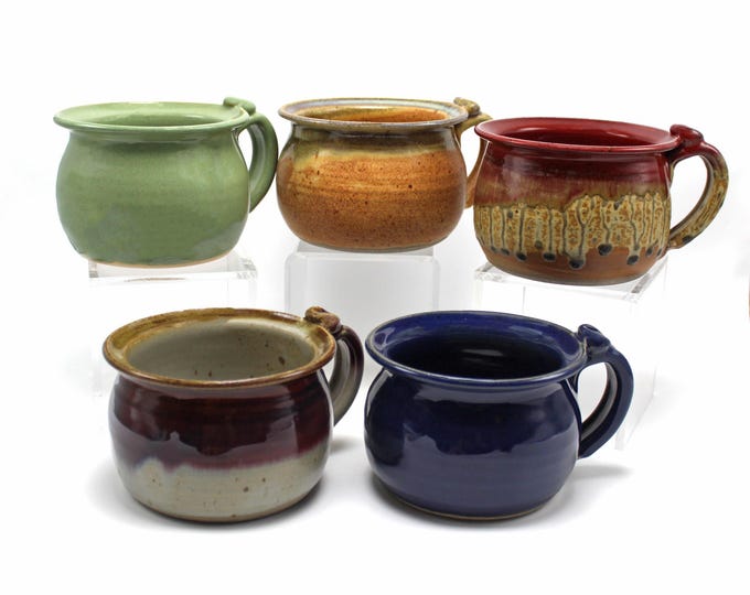 Carved Chowder Bowl Single Handmade Stoneware Pottery Chowder Bowl in ...