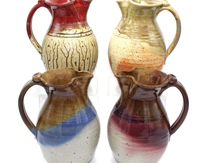 Handmade Pottery Pitcher, Water Pitcher, Stoneware Pitcher, Flower ...