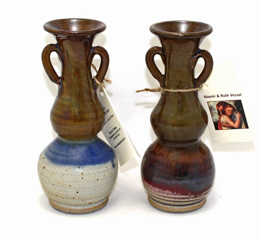 Naomi and Ruth Pottery Vase: Seagrove NC Biblical Women Series - Etsy