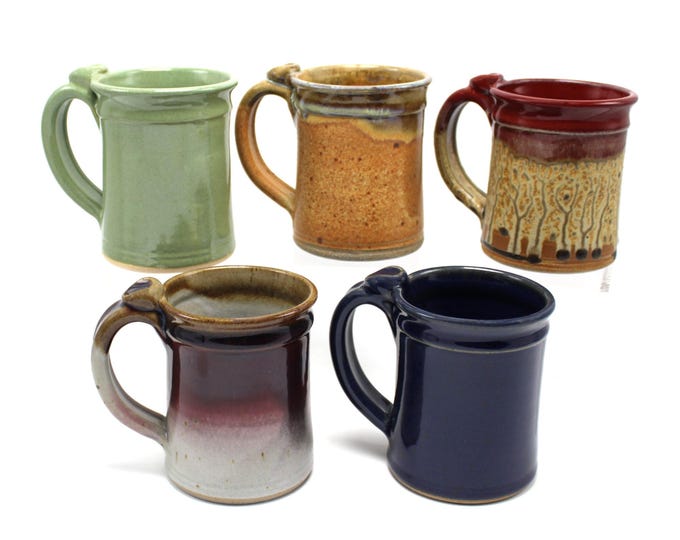 6 Blue Rodolfo Padilla Stacking Mugs Signed Pottery Espresso Mugs 7 ...