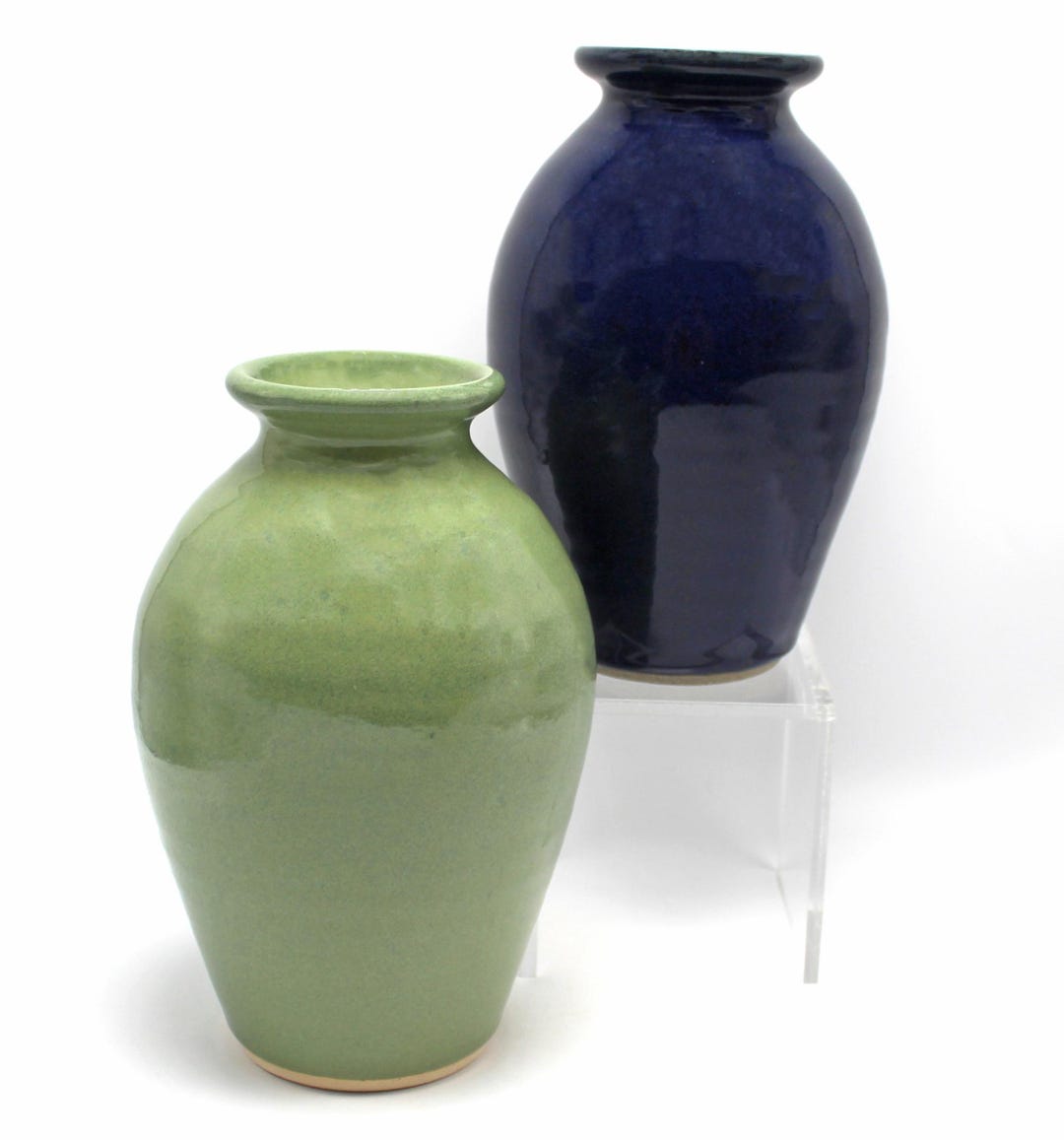 Tall Pottery Vase, Handmade Pottery Blue Vase, Blue Stoneware Vase ...