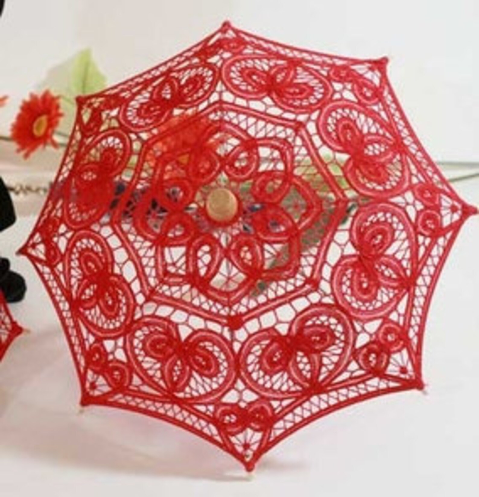 12 Mini Decorative Red Lace Parasol Battenburg Lace | Etsy