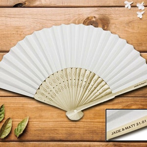 35+ Personalized Paper Fans With Side Print - 8.25" White Paper Fan W ...