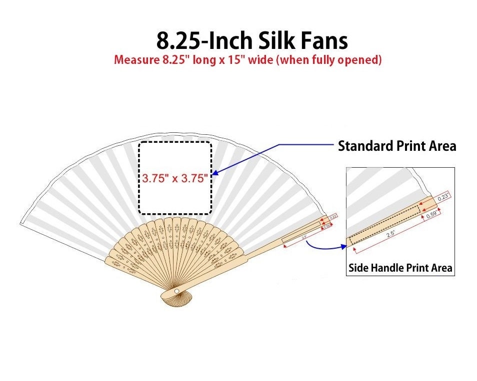 35 Personalized Silk Fans With Front Print Wedding Fans - Etsy