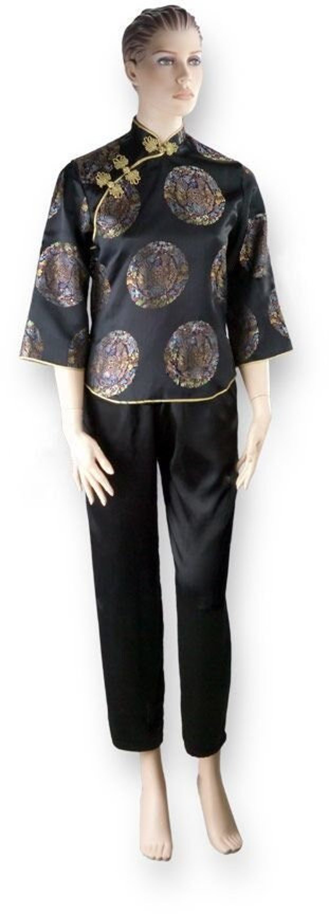 Mandala Chinese Pants Suit Qipao Top and Pants Set for Women - Etsy