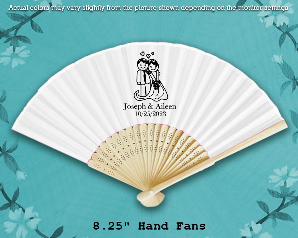 35 Personalized Paper Fans With Front Print and Optional Side - Etsy