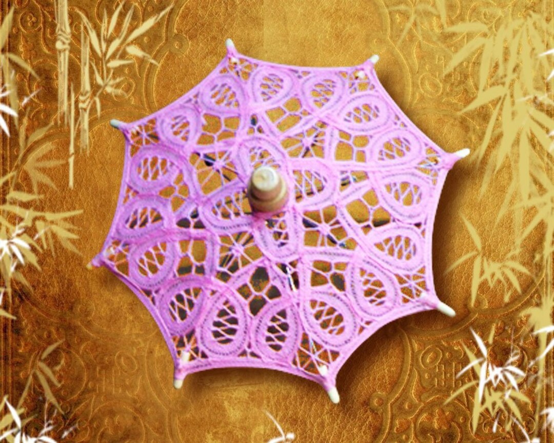 7.75 Mini Decorative Pink Lace Parasol Battenburg Lace - Etsy