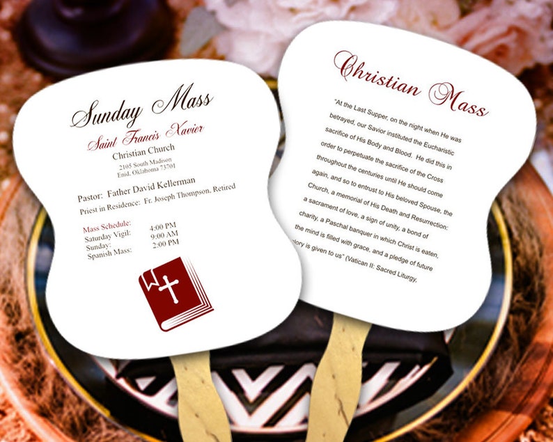 50 Personalized Church Fan Full Color Double-Sided Paper | Etsy