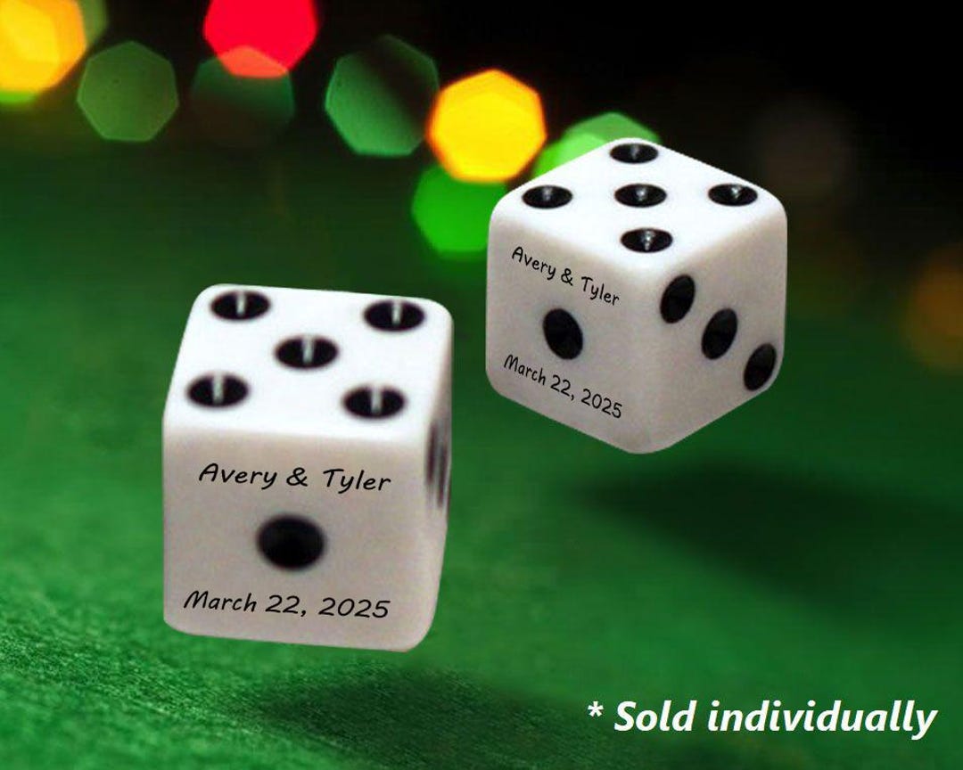 50+ Custom Printed Dice Wedding Favors, Casino Party Supplies - Etsy