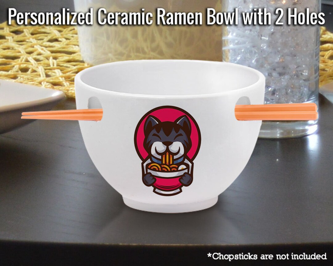 500+ Personalized Ramen Bowls - Custom Printed Ceramic Bowl (chopsticks ...