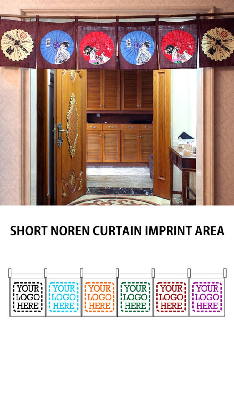 Custom Printed Short Noren Personalized Japanese Noren | Etsy