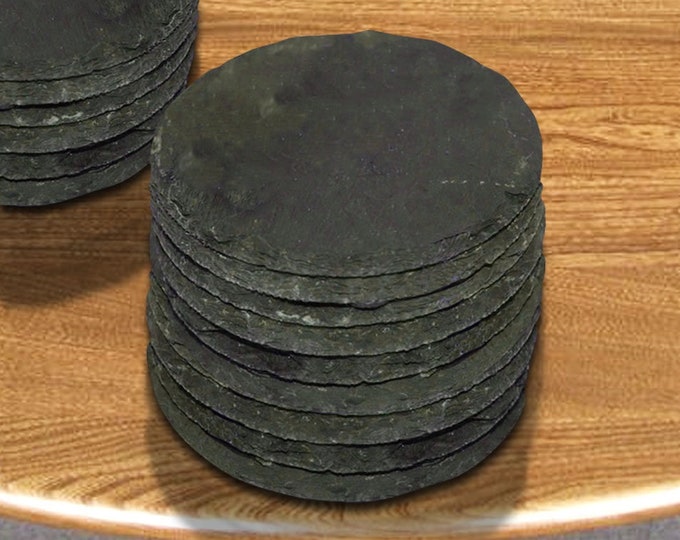 Round Slate Coasters Wholesale (set of 24), Natural Stone Coasters ...