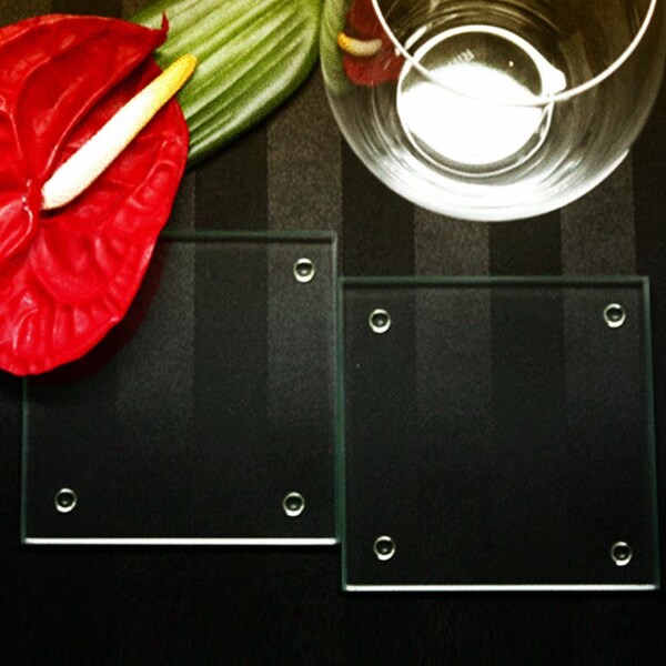 Clear Glass Coasters - Etsy
