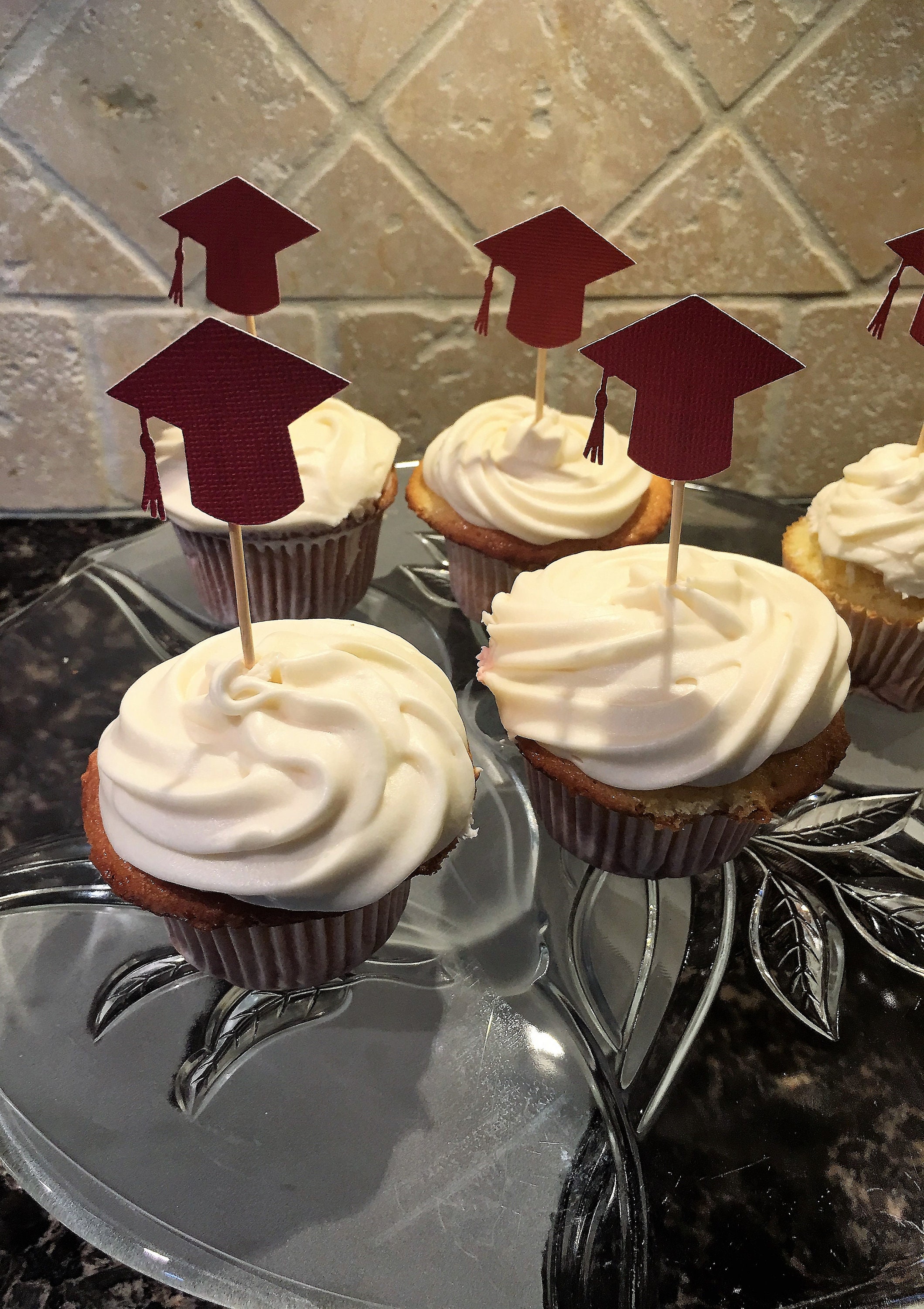 Graduation Cap Cupcake Toppers! (custom Color) Graduation Party ...