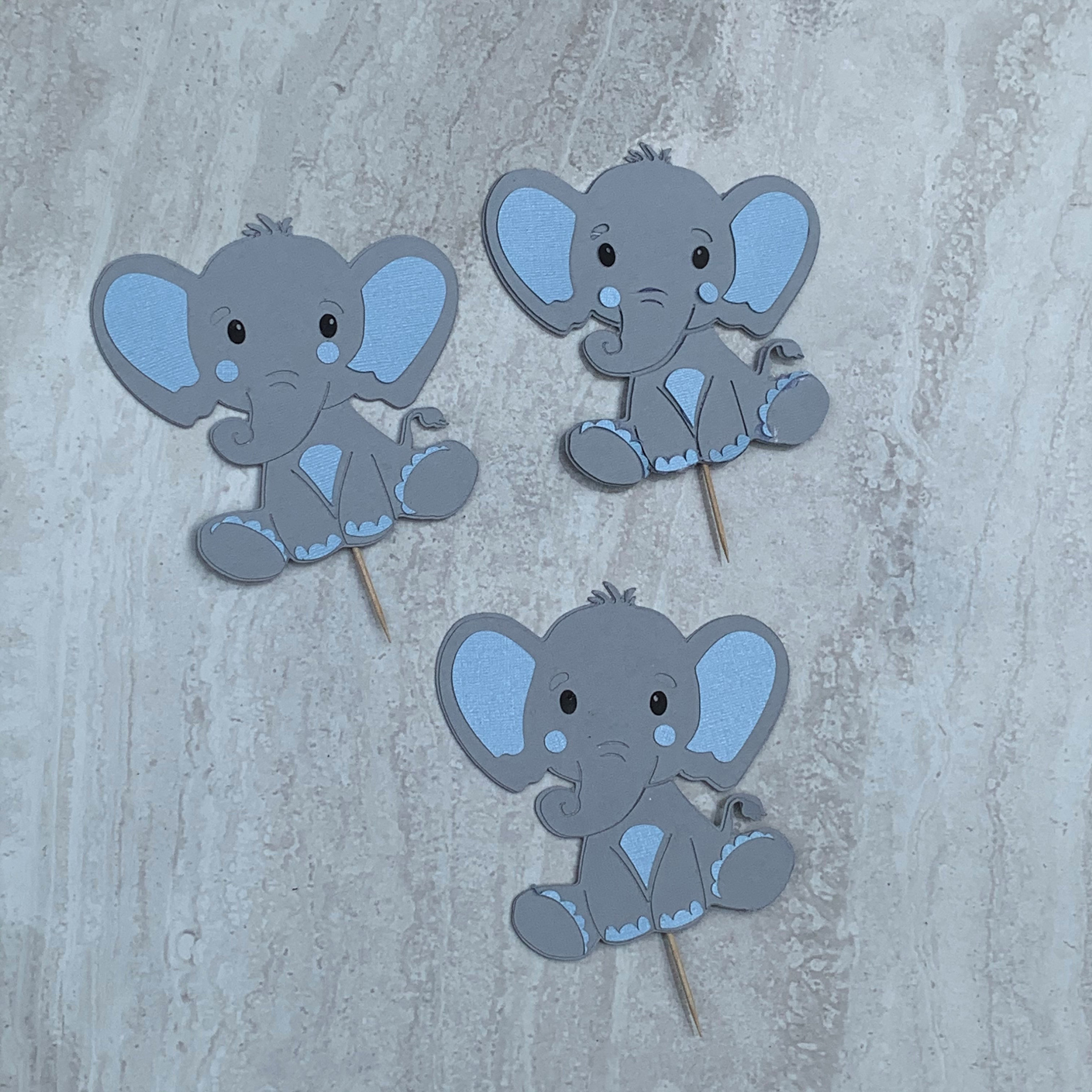 Elephant Cake Topper Baby Boy Shower Elephant Themed Baby - Etsy