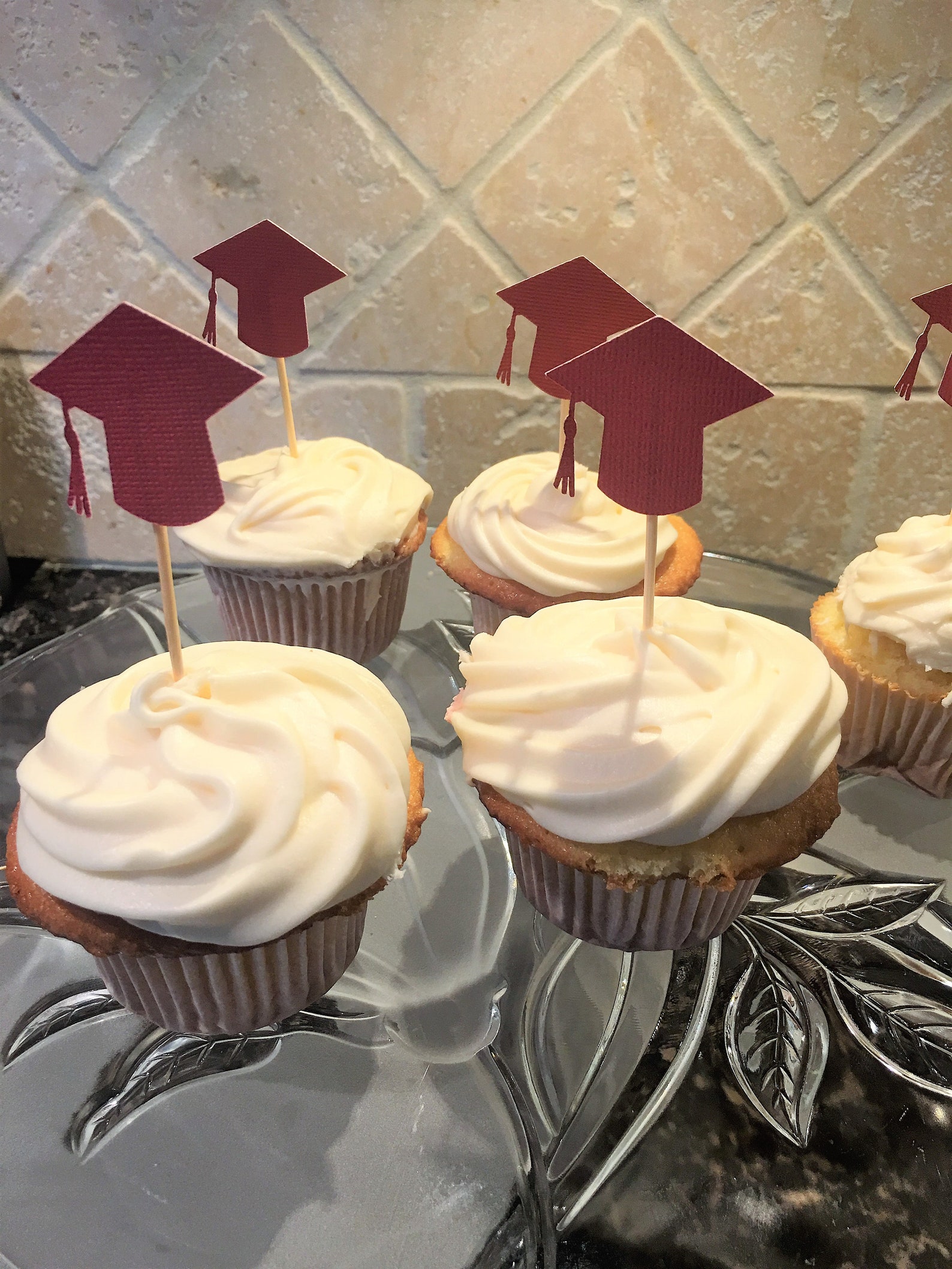 Graduation Cap Cupcake Toppers! (custom Color) Graduation Party ...