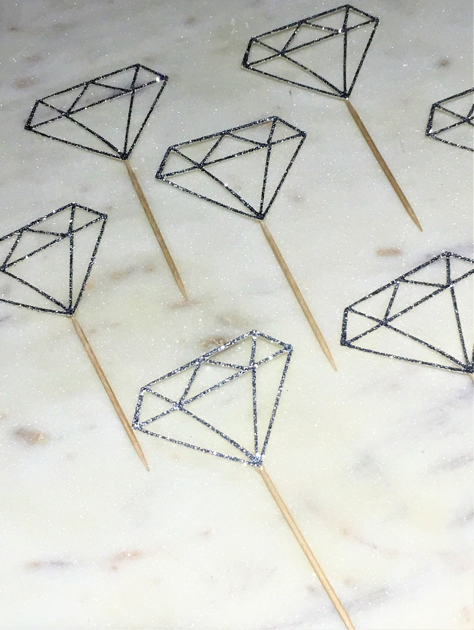 Diamond Cupcake Toppers Donut Toppers Engagement Cupcake | Etsy