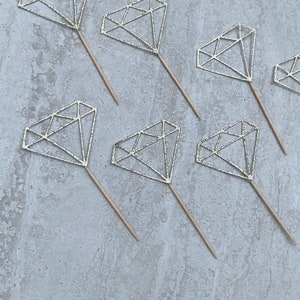 Diamond Cupcake Toppers, Donut Toppers, Engagement Cupcake Toppers ...