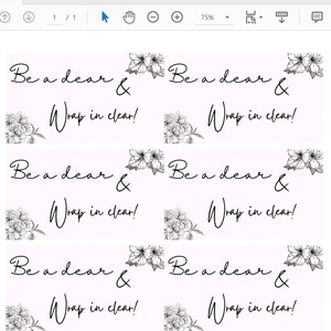 Please Be a Dear Wrap in Clear, Display Shower Invitation Insert ...