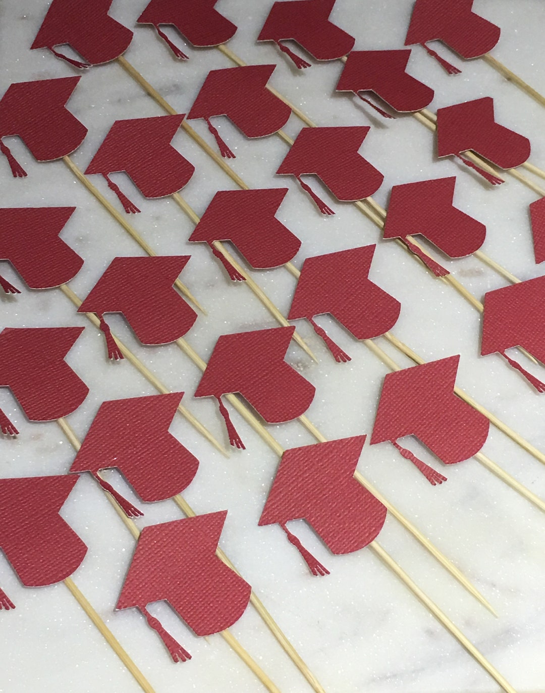 Graduation Cap Cupcake Toppers custom Color Graduation Party ...