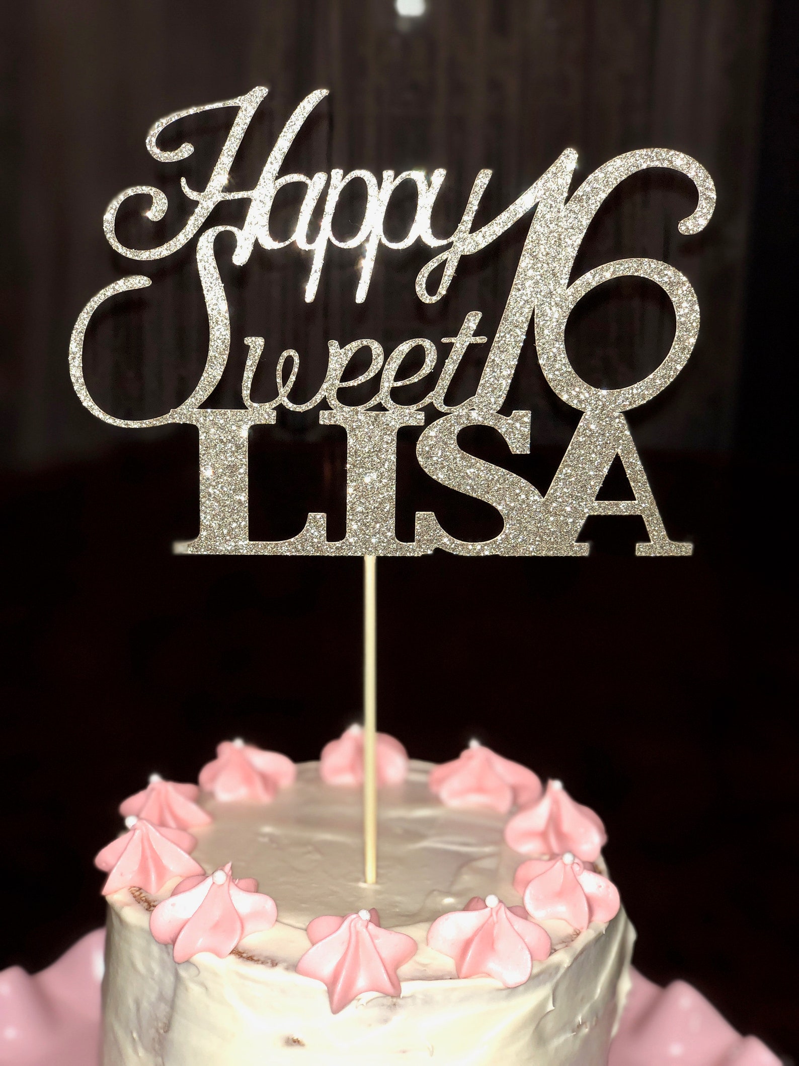 Custom Sweet 16 Cake Topper Custom Name Sweet Sixteen Any | Etsy