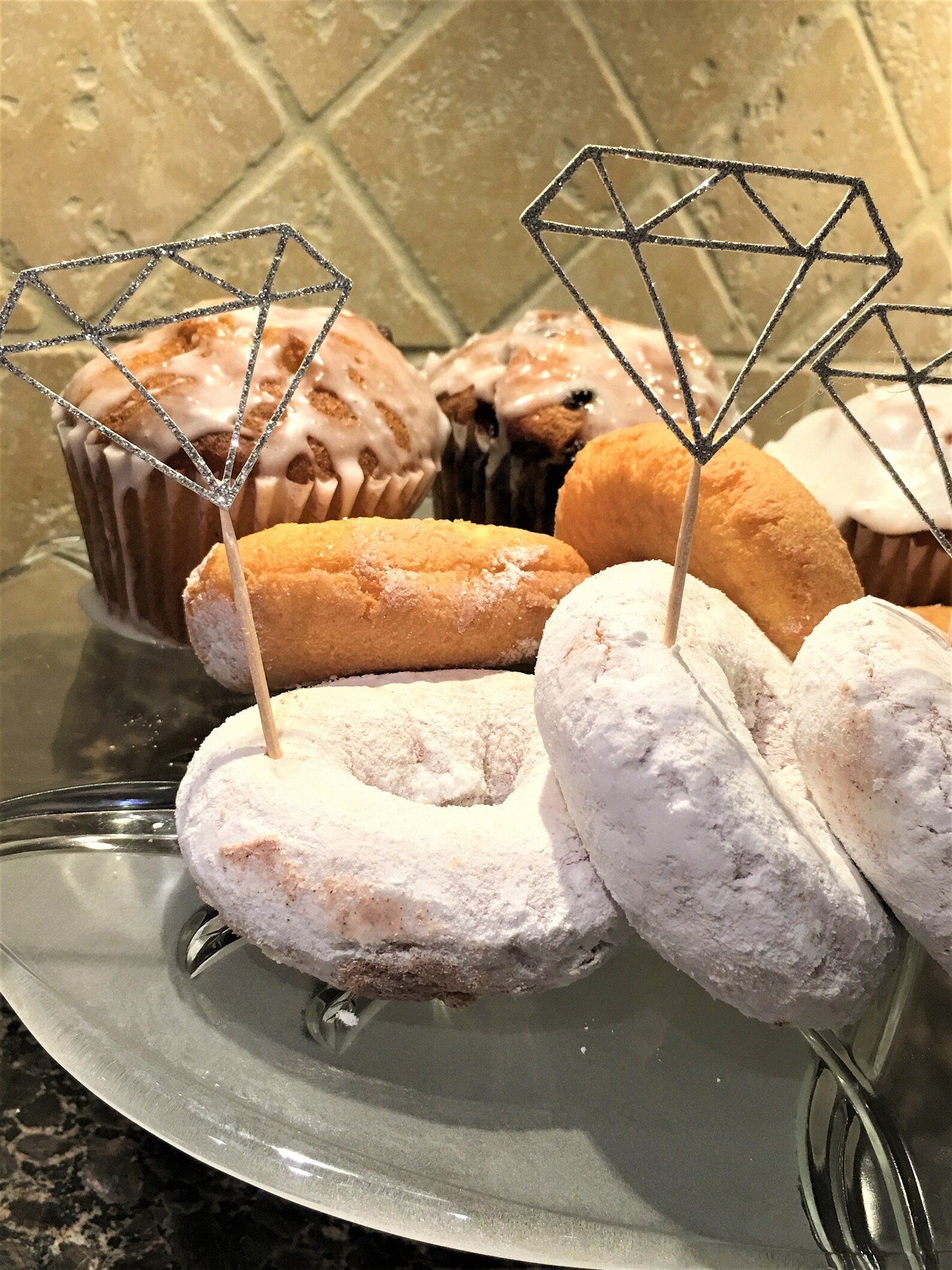 Diamond Cupcake Toppers Donut Toppers Engagement Cupcake | Etsy