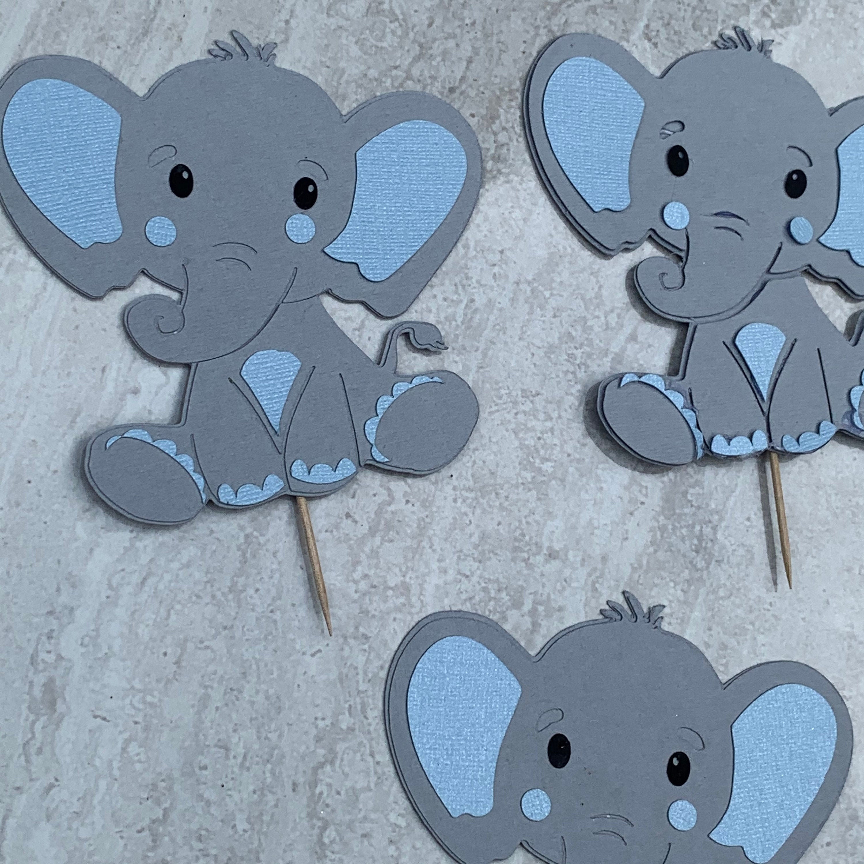 Elephant Cake Topper Baby Boy Shower Elephant Themed Baby - Etsy