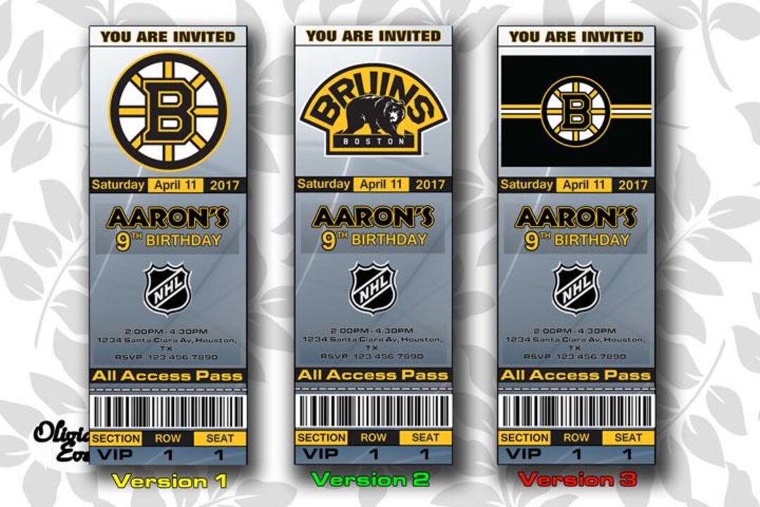 Boston Bruins Invitation, Invites, Boston Bruins Ticket Invite, Invites ...