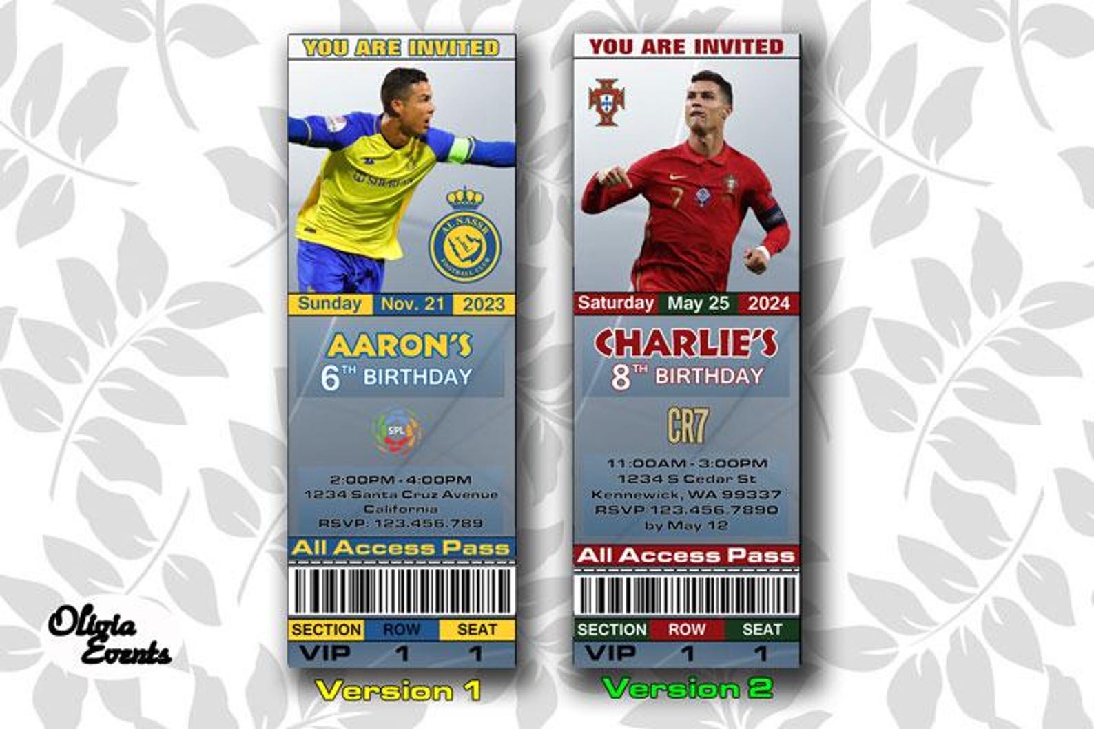 Ronaldo Birthday Invite, Ronaldo Invitation, Cristiano Ronaldo ...