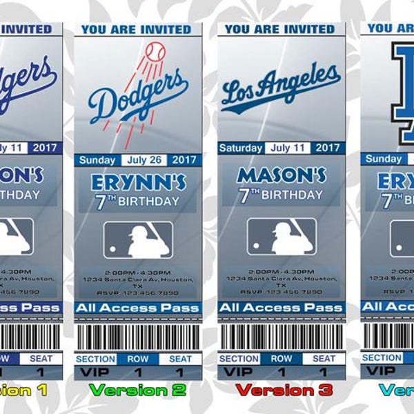 Dodgers Invitations - Etsy
