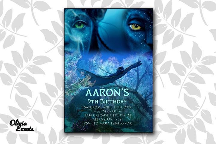Avatar 2 Birthday Invitation, Avatar 2 Invite, Avatar 2 Invitations ...