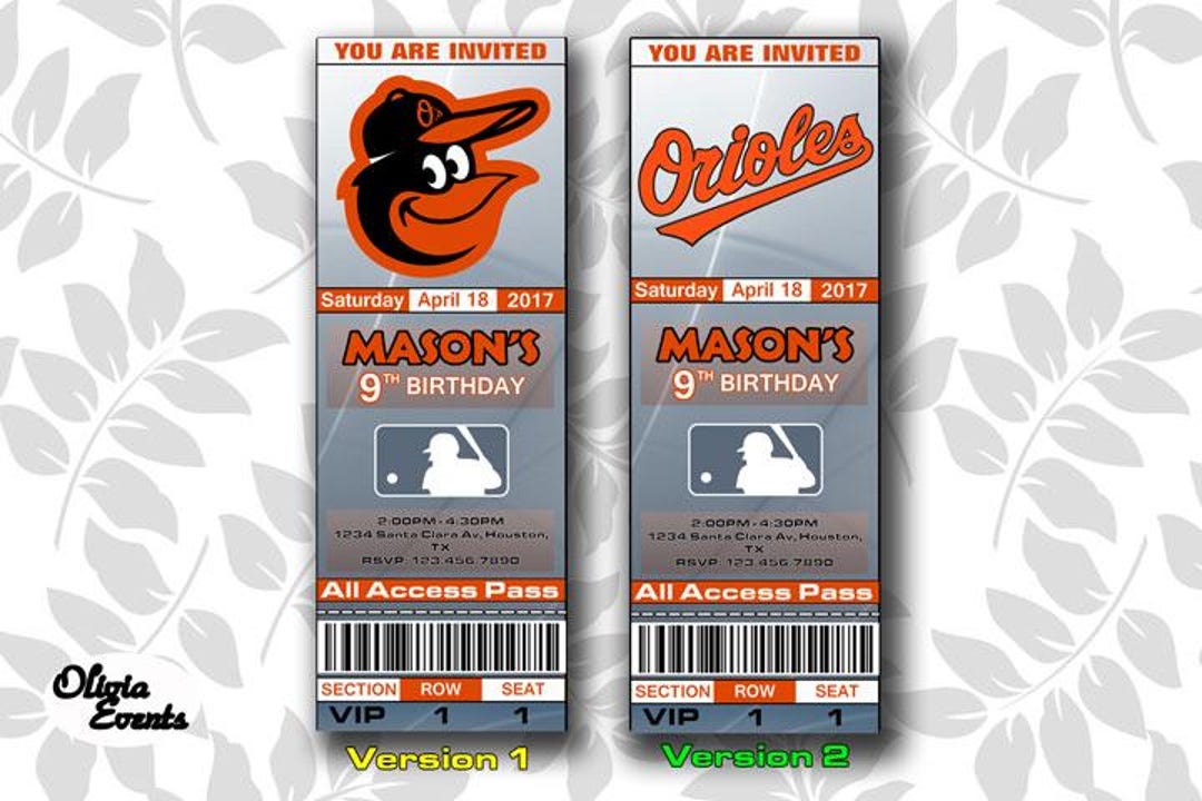 Baltimore Orioles Birthday Invite, Baltimore Orioles Invitation ...
