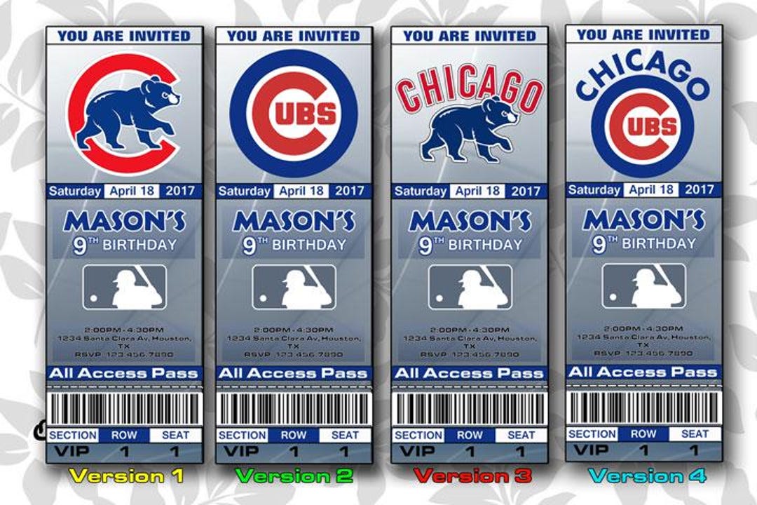 Chicago Cubs Invitation, Invites, Chicago Cubs Ticket Invite, Invites ...