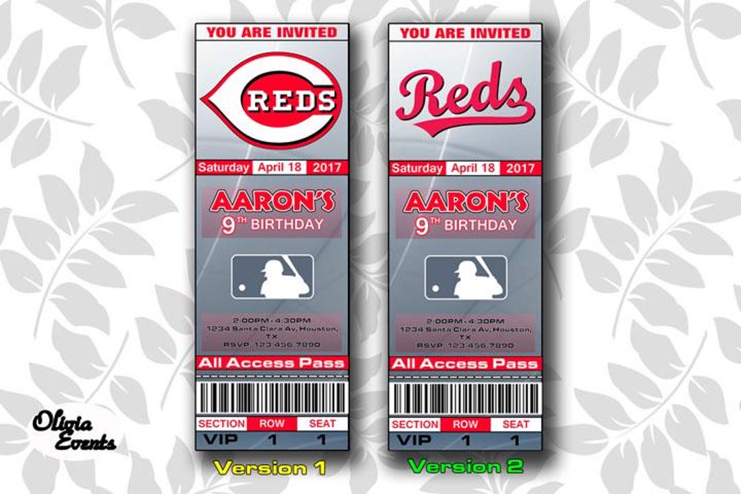 Cincinnati Reds Invitation, Invites, Cincinnati Reds Ticket Invite ...